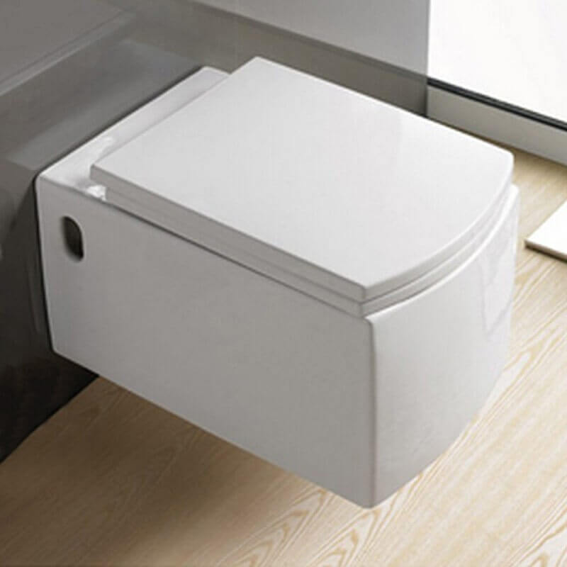 Cuvette WC Suspendu Design Blanc avec Abattant, Pofile|Rue du Bain