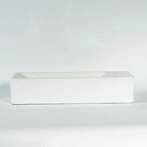 Hand wash rectangle ceramic white 38x15 cm Minimalist