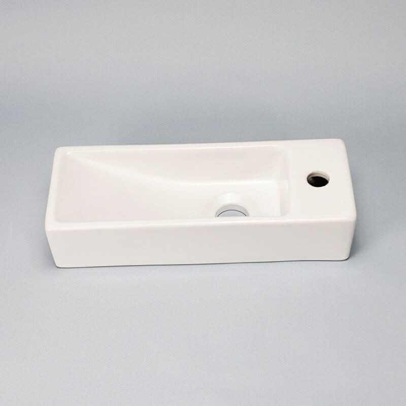 Hand wash rectangle ceramic white 38x15 cm Minimalist