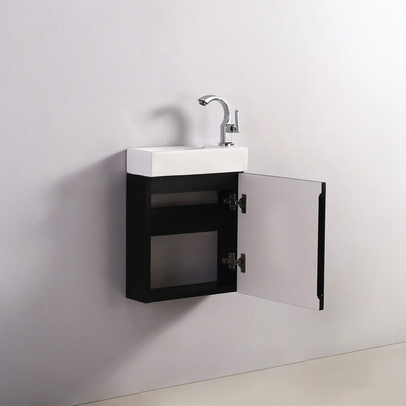Minimalist Pack Left White + Hand Washing Cabinet Dark Black