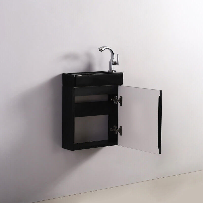 Minimalist Pack Left White + Hand Washing Cabinet Dark Black