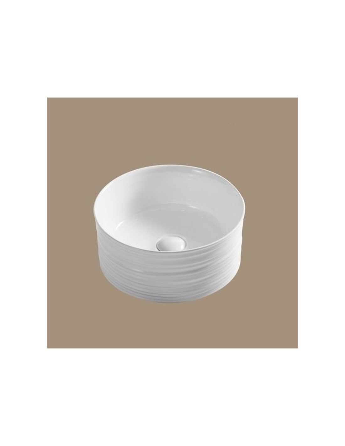 41 cm round basin in white ceramic Arena